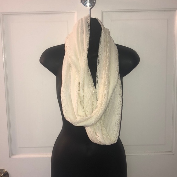Francesca's Collections | Accessories | Lacy Off White Infinity Scarf ...